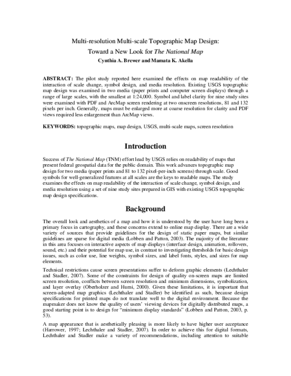 (PDF) Multi-resolution Multi-scale Topographic Map Design: Toward a New Look for The National Map