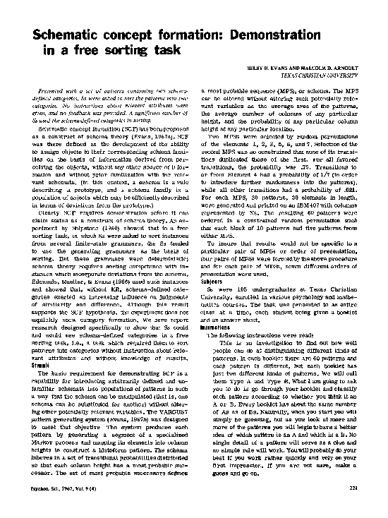 (PDF) Schematic concept formation: Demonstration