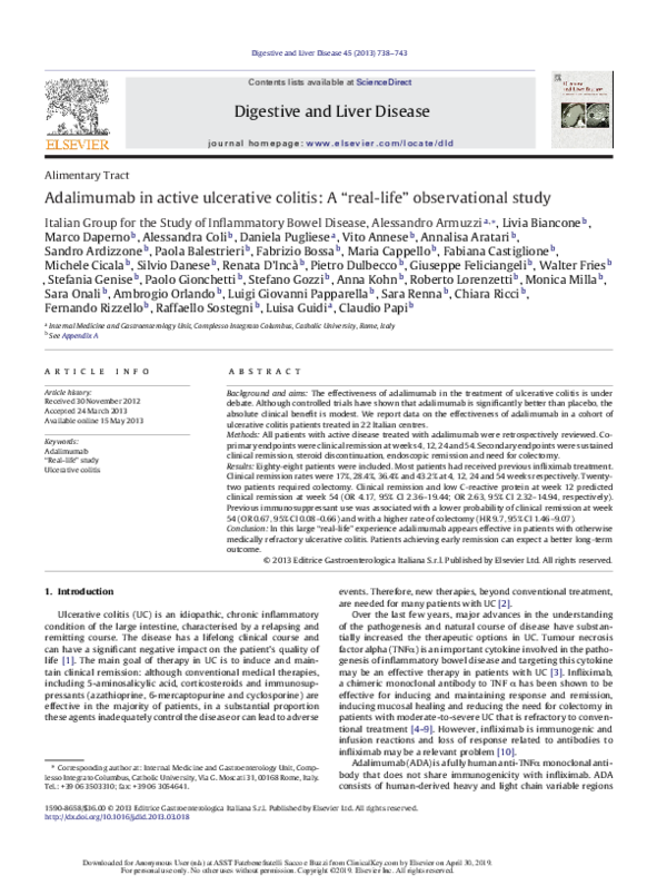 (PDF) Adalimumab in active ulcerative colitis: A “real-life ...