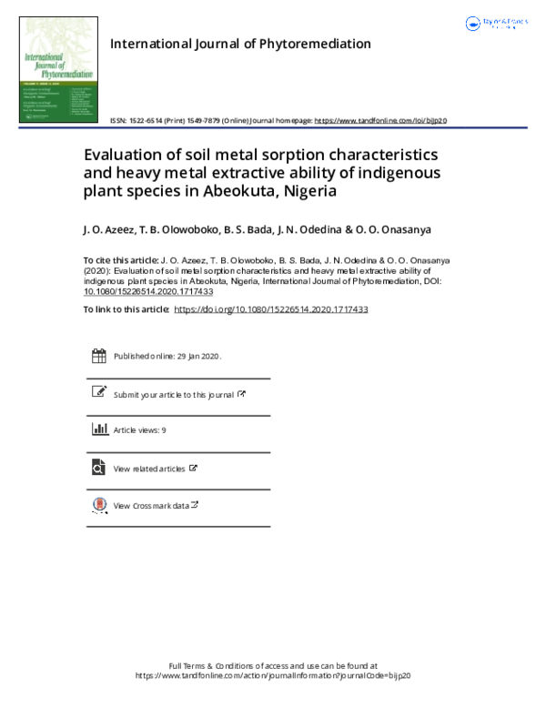 (PDF) Evaluation of soil metal sorption characteristics and heavy metal ...