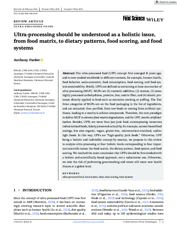 (PDF) Ultra-processing should be understood as a holistic issue, from ...