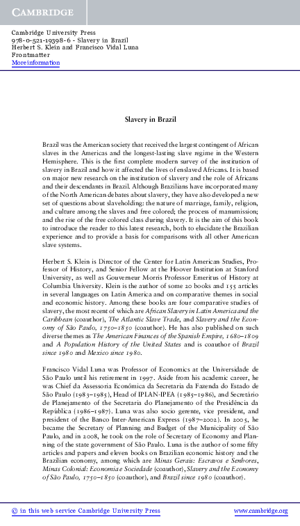 (PDF) Slavery in Brazil