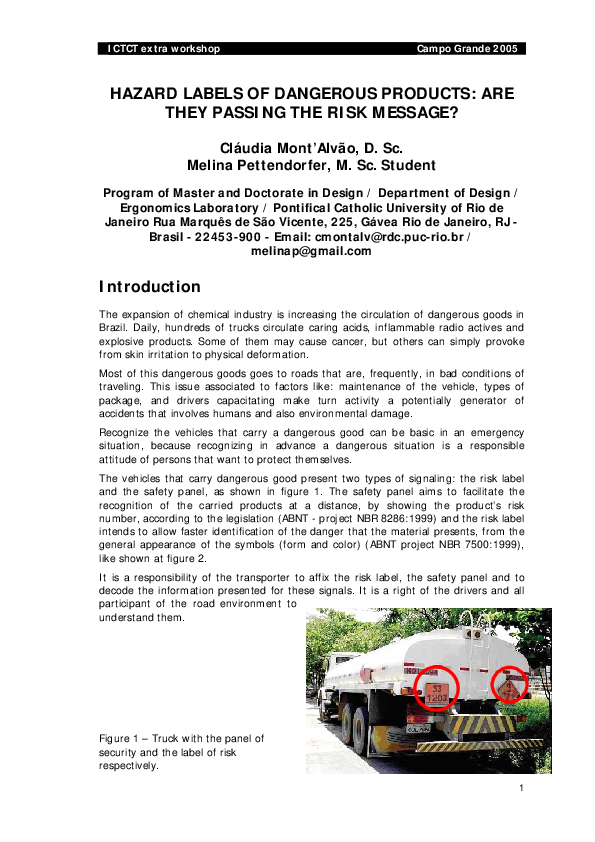 (PDF) Hazard labels of dangerous products: are they passing the risk ...