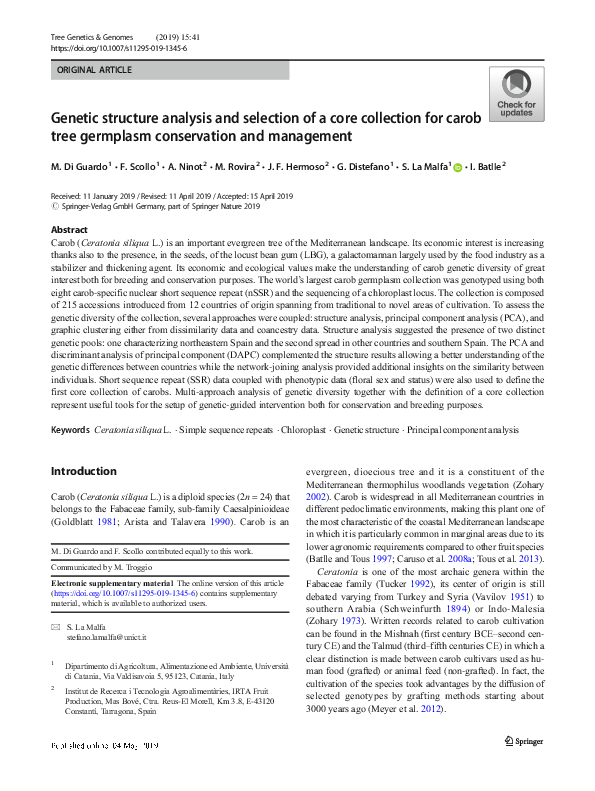 (PDF) Genetic structure analysis and selection of a core collection for ...