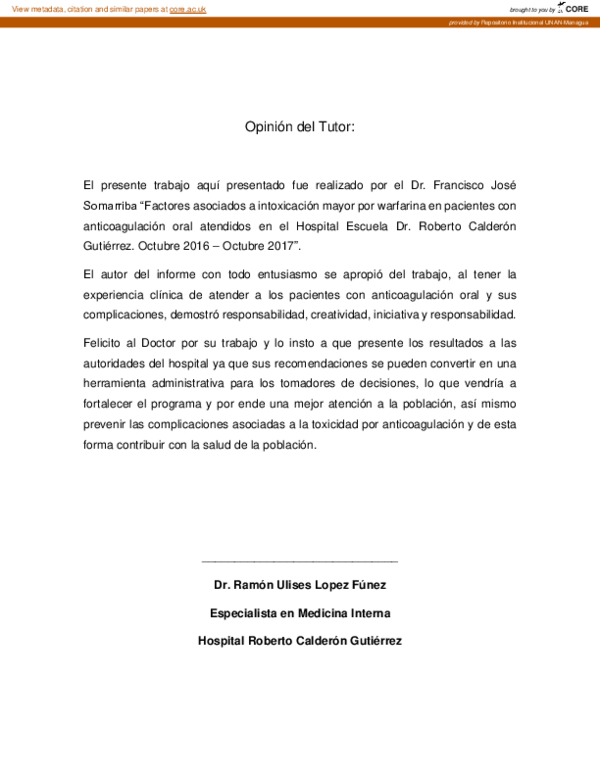 (PDF) Factores asociados a intoxicación mayor por warfarina en ...