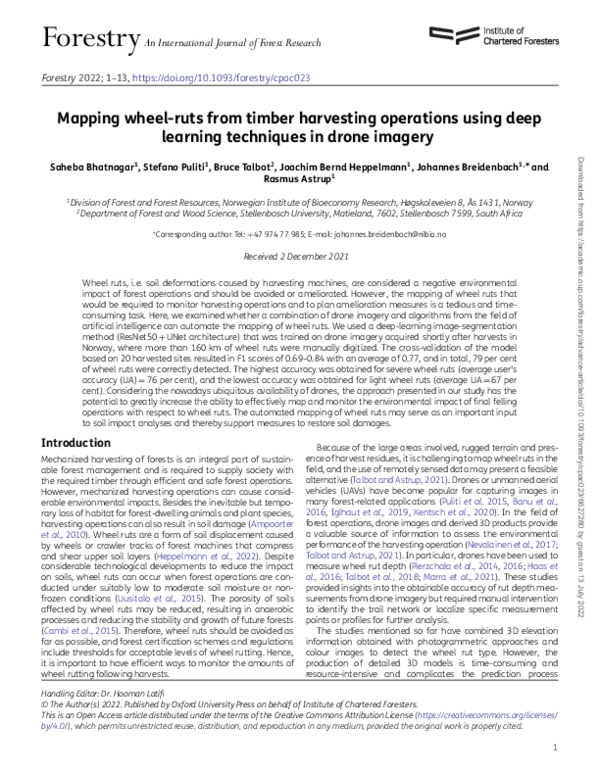 (PDF) Mapping wheel-ruts from timber harvesting operations using deep ...