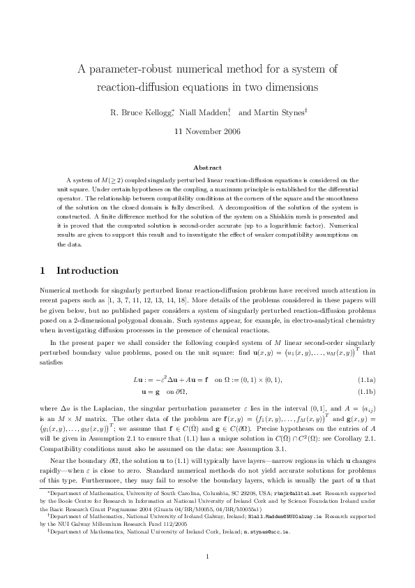 Pdf Reaction Diffusion Equations