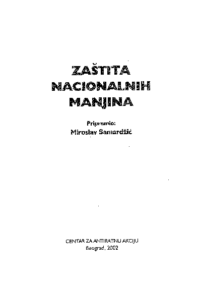 (PDF) Zastita nacionalnih manjina