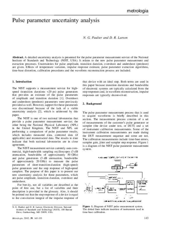 (PDF) Pulse parameter uncertainty analysis