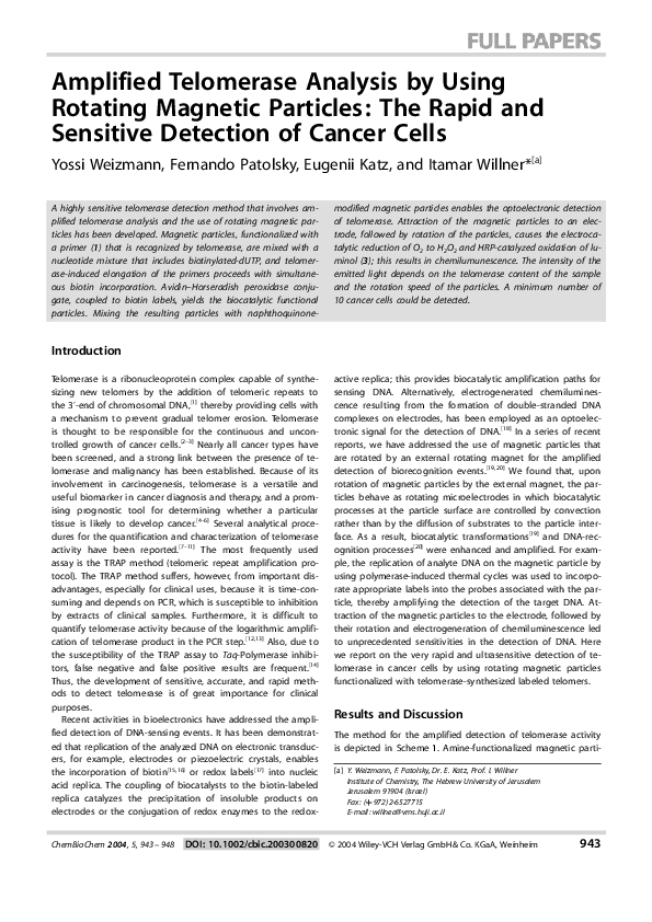(PDF) Amplified Telomerase Analysis by Using Rotating Magnetic ...