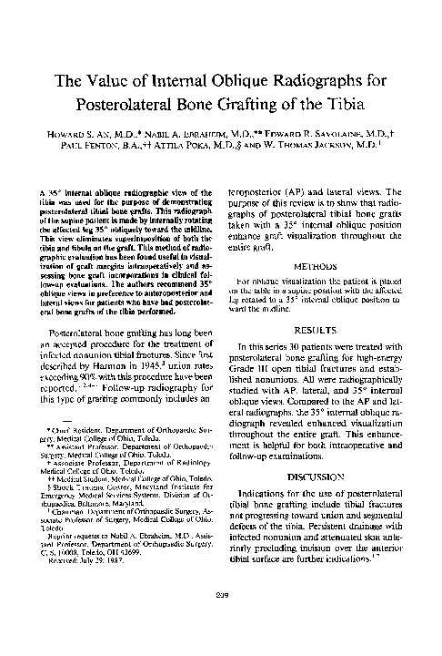 (PDF) The Value of Internal Oblique Radiographs for Posterolateral Bone ...