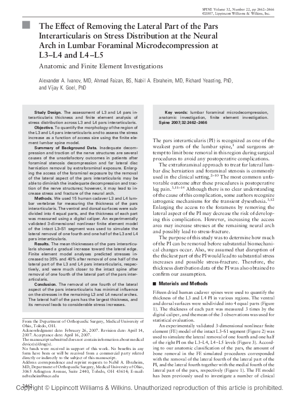 (PDF) The Effect of Removing the Lateral Part of the Pars ...