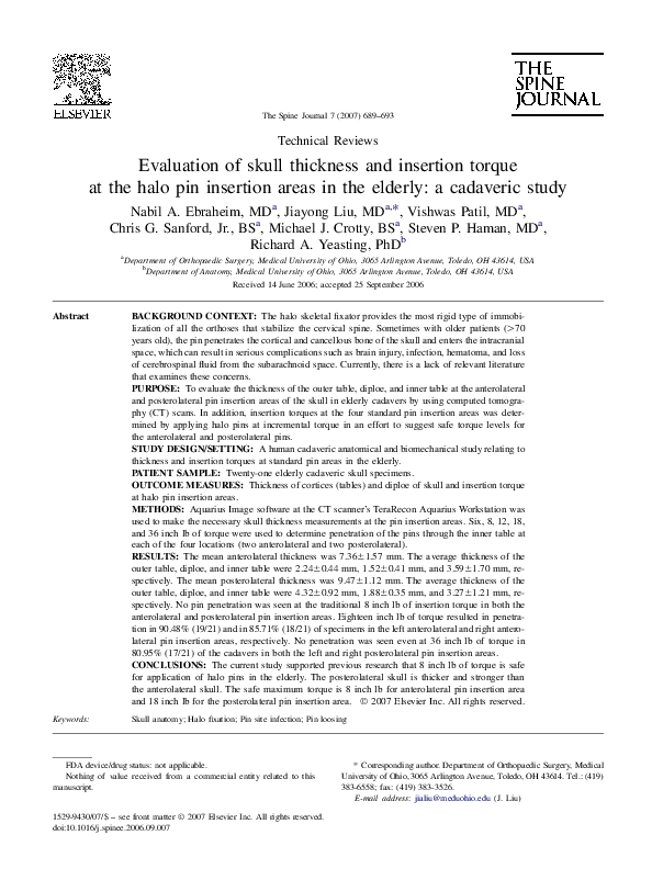 (PDF) Evaluation of skull thickness and insertion torque at the halo ...