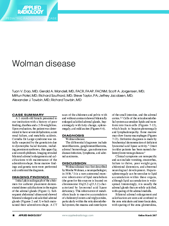 (PDF) Wolman disease