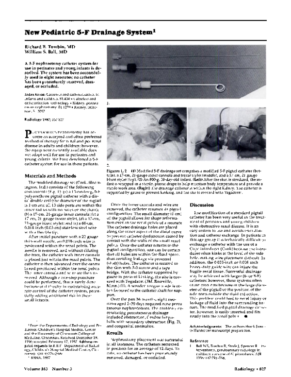 (PDF) New pediatric 5-F drainage system