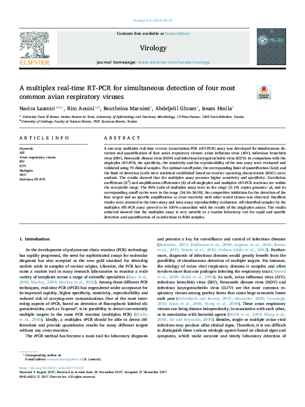 (PDF) A multiplex real-time RT-PCR for simultaneous detection of four ...
