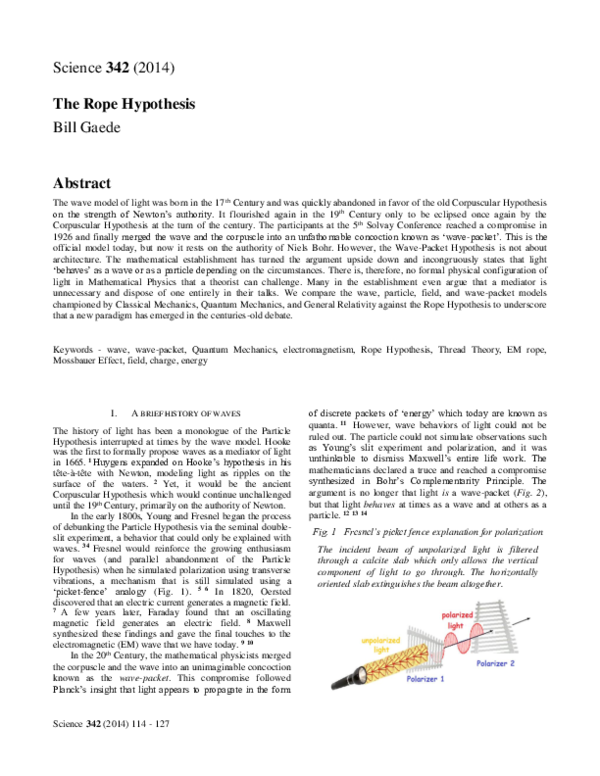 (PDF) The Rope Hypothesis