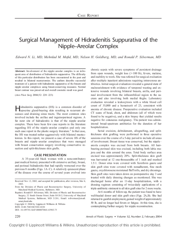 (PDF) Surgical Management of Hidradenitis Suppurativa: A Narrative Review