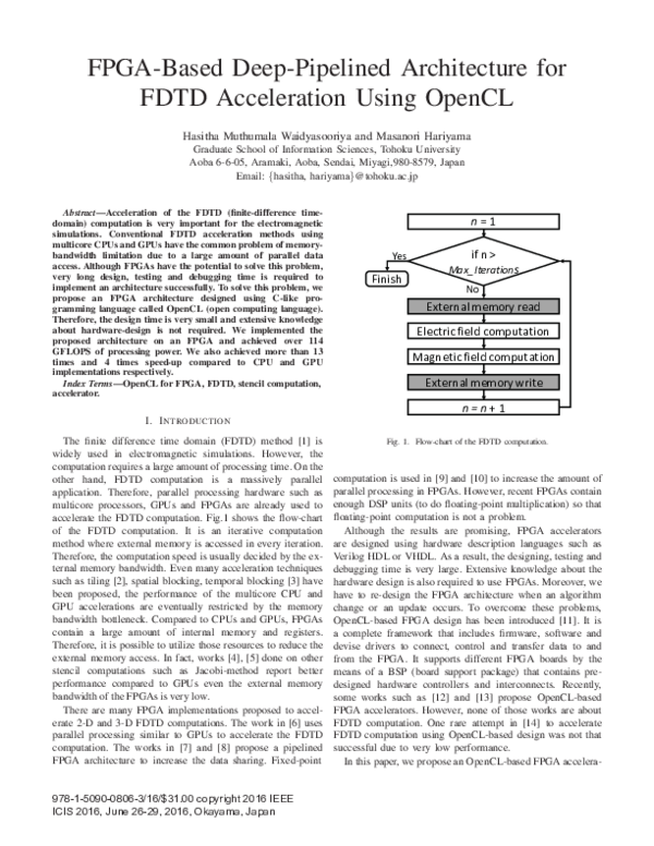 (PDF) FPGA-based deep-pipelined architecture for FDTD acceleration using OpenCL