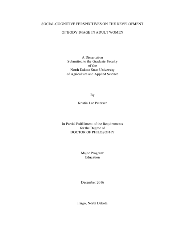 (PDF) Social Cognitive Perspectives on the Development of Body Image in ...