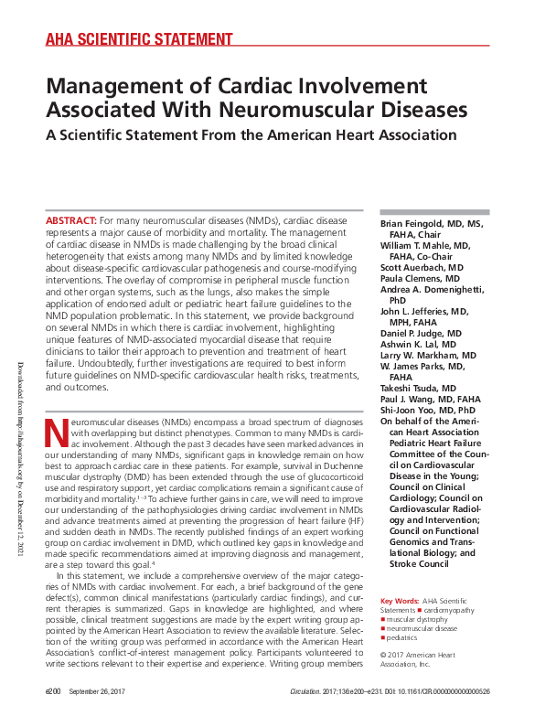 (PDF) Management of Cardiac Involvement Associated With Neuromuscular ...