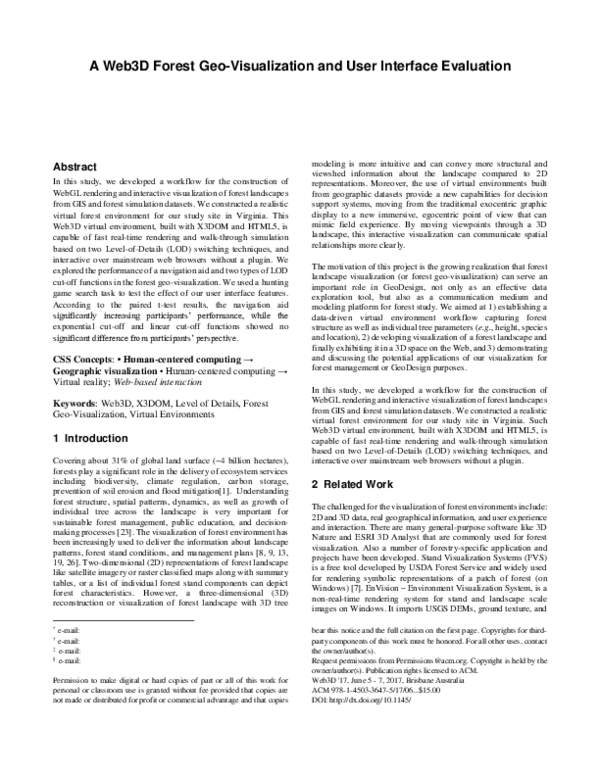 (PDF) A Web3D forest geo-visualization and user interface evaluation