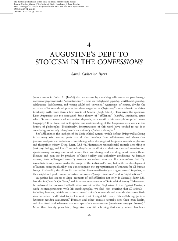 (PDF) Augustine's Debt to Stoicism in the Confessions