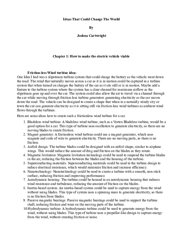 (PDF) Ideas That Could Change The World By Joshua A. Cartwright