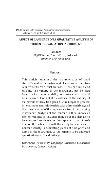 (PDF) Aspect of Language on a Qualitative Analysis of Student’s ...