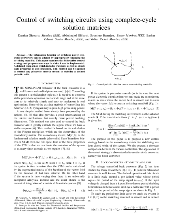 (PDF) Control of switching circuits using complete-cycle solution matrices