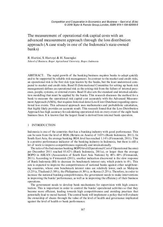 (PDF) The measurement of operational risk capital costs with an ...