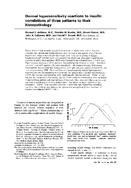 (PDF) Dermal hypersensitivity reactions to insulin: correlations of ...
