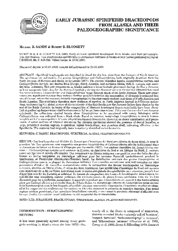 (PDF) Early jurassic spiriferid brachiopodsfrom Alaska and their ...