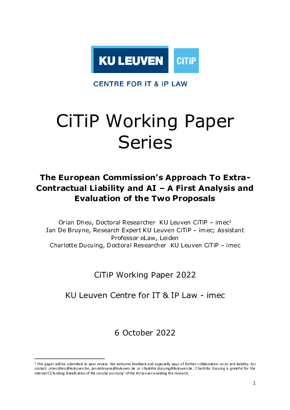 (PDF) The European Commission's Approach to Extra-Contractual Liability ...