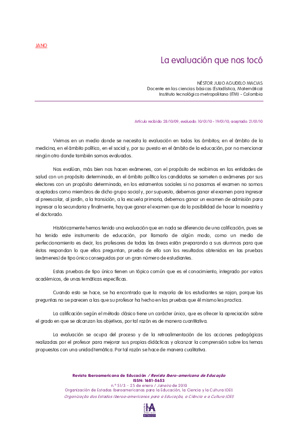 (PDF) La evaluación que nos tocó