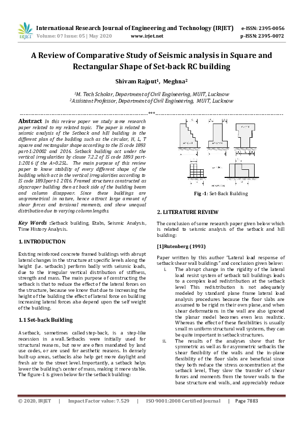(PDF) A Review of Comparative Study of Seismic analysis in Square and Rectangular Shape of Set ...