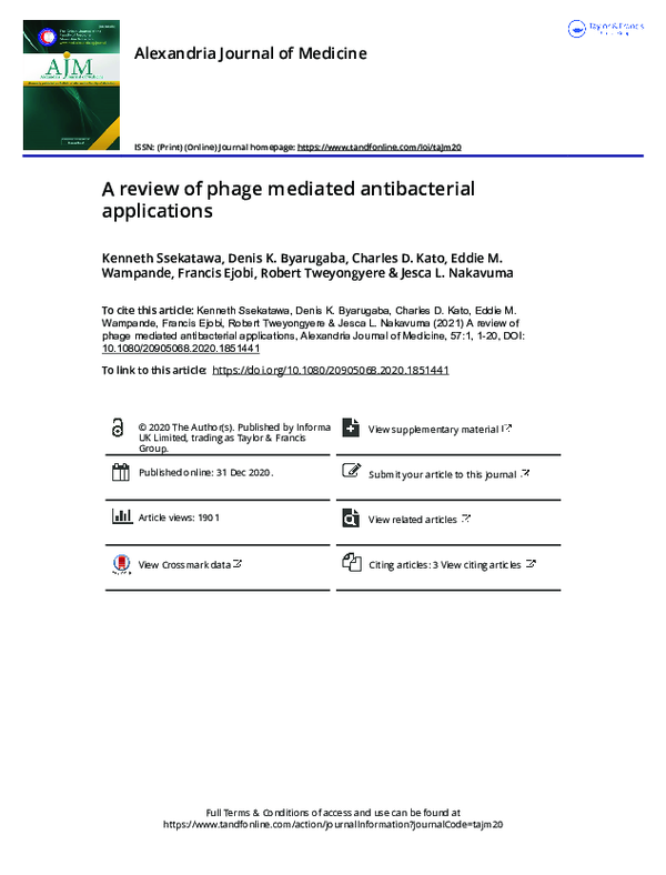 (PDF) A review of phage mediated antibacterial applications
