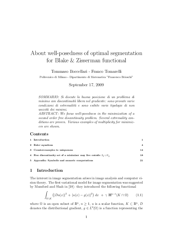 (PDF) About well-posedness of optimal segmentation for Blake & Zisserman functional