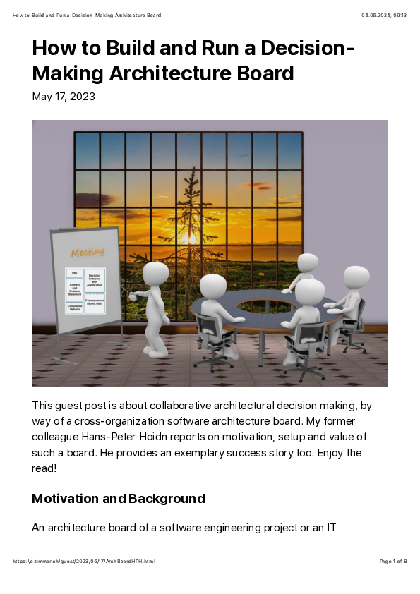 (PDF) How to Build and Run a Decision-Making Architecture Board