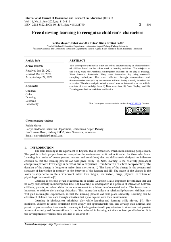 (PDF) Free drawing learning to recognize children’s characters