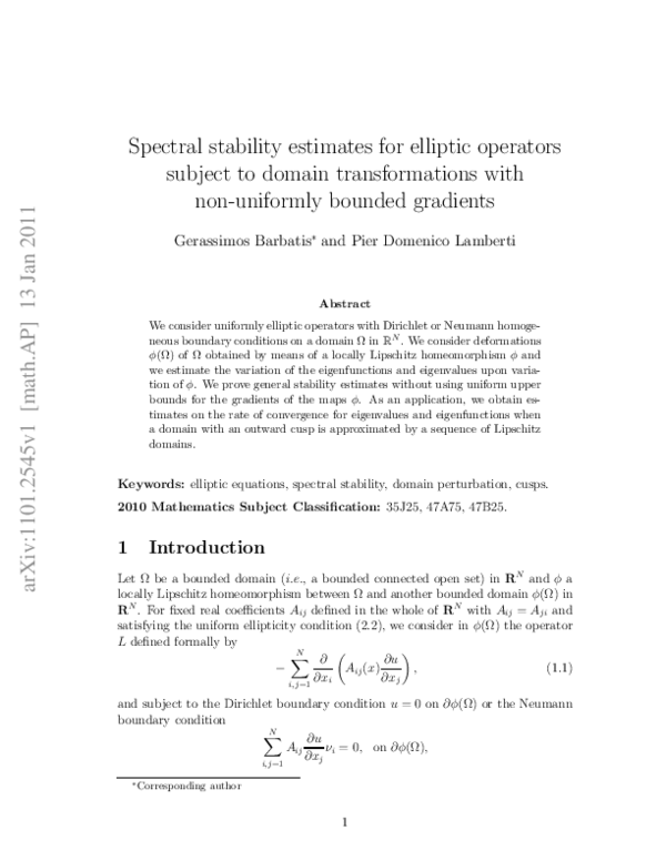 (PDF) Spectral stability estimates