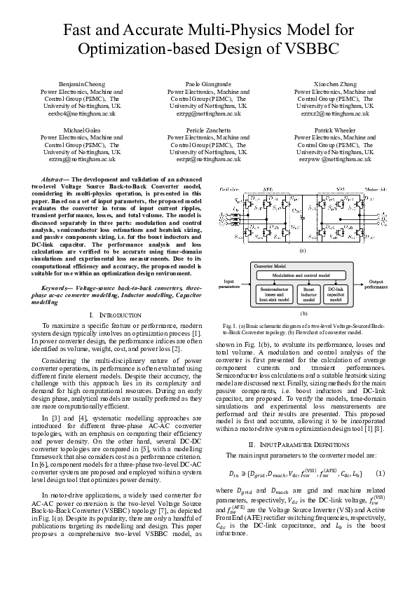 (PDF) Fast and Accurate Multi-Physics Model for Optimization-based Design of VSBBC
