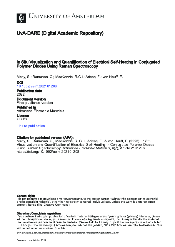 (PDF) In Situ Visualization and Quantification of Electrical Self ...