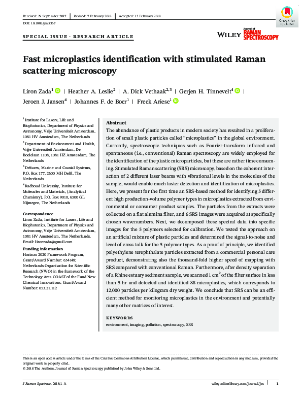 (PDF) Fast microplastics identification with stimulated Raman ...