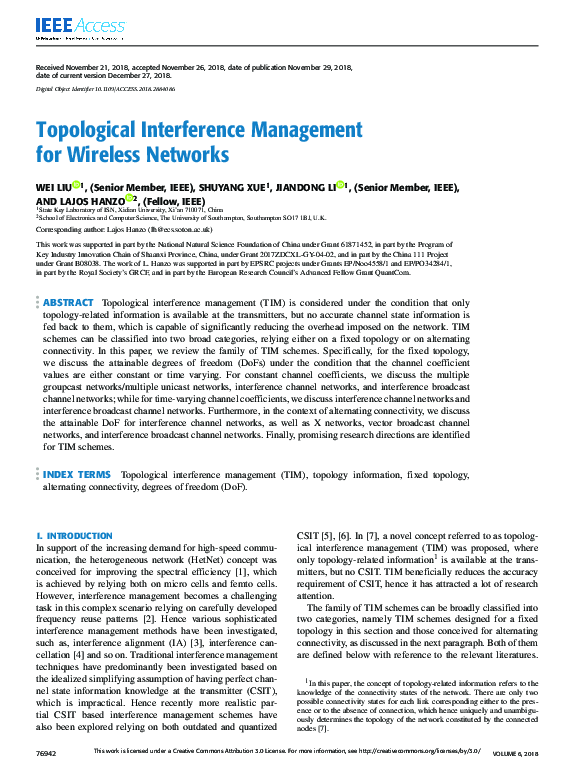 (PDF) Optimizing Topological Interference in Networks