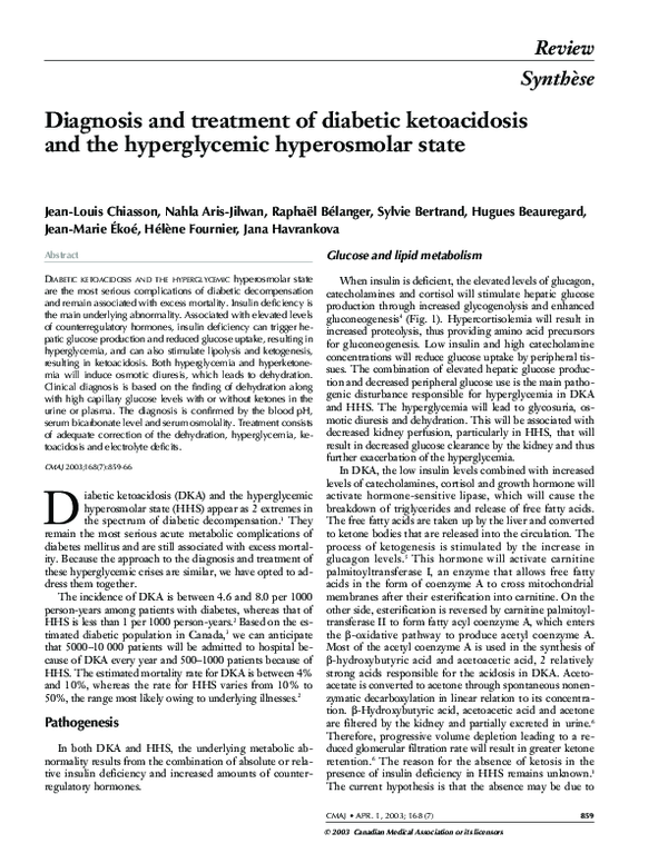(PDF) Diagnosis and treatment of diabetic ketoacidosis and the ...