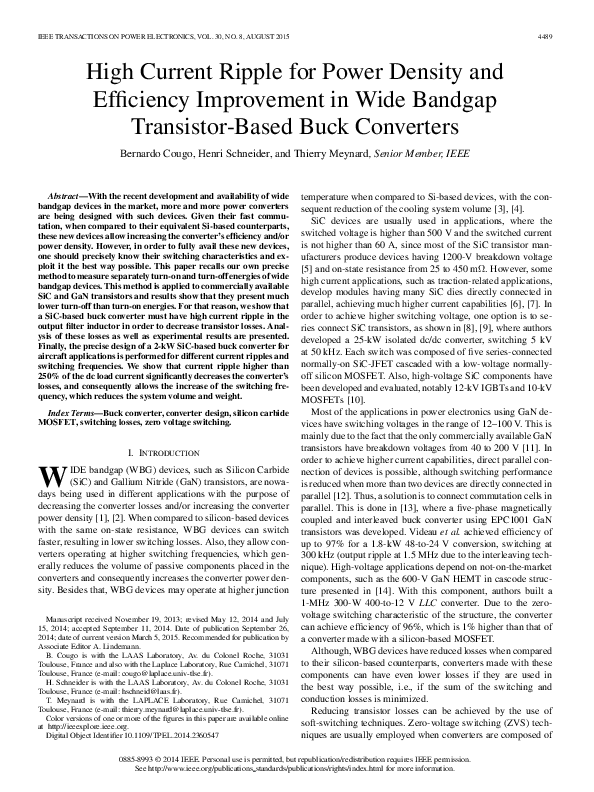 (PDF) High Current Ripple for Power Density and Efficiency Improvement ...