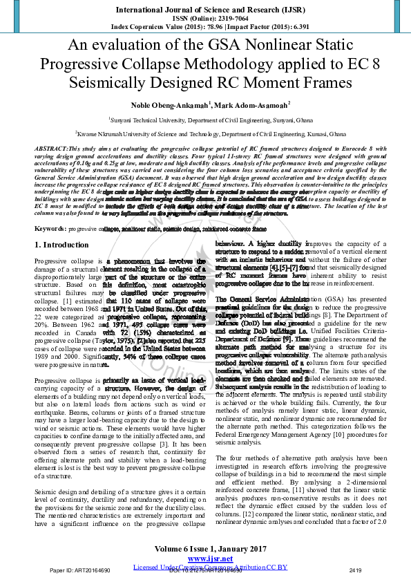 (PDF) An evaluation of the GSA Nonlinear Static Progressive Collapse ...