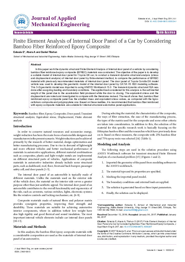 (PDF) Journal of Applied Mechanical Engineering