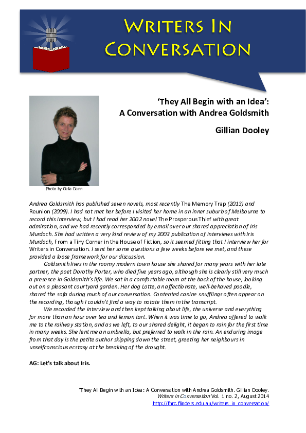 (PDF) They All Begin with an Idea: A Conversation with Andrea Goldsmith